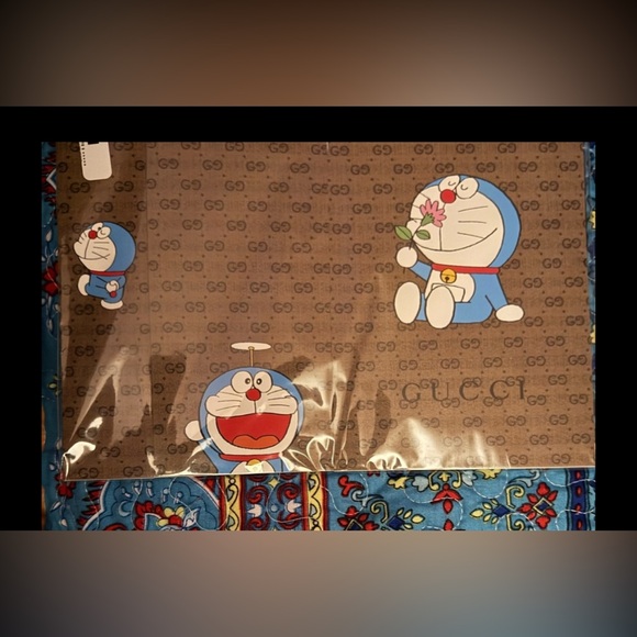 Gucci | Other | Gucci X Doraemon 3 Piece Set Monogrammed Brown And Gold ...
